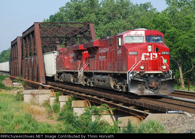 CP 38T heads east over track 2 of CRSA's Lehigh Line at 8:10